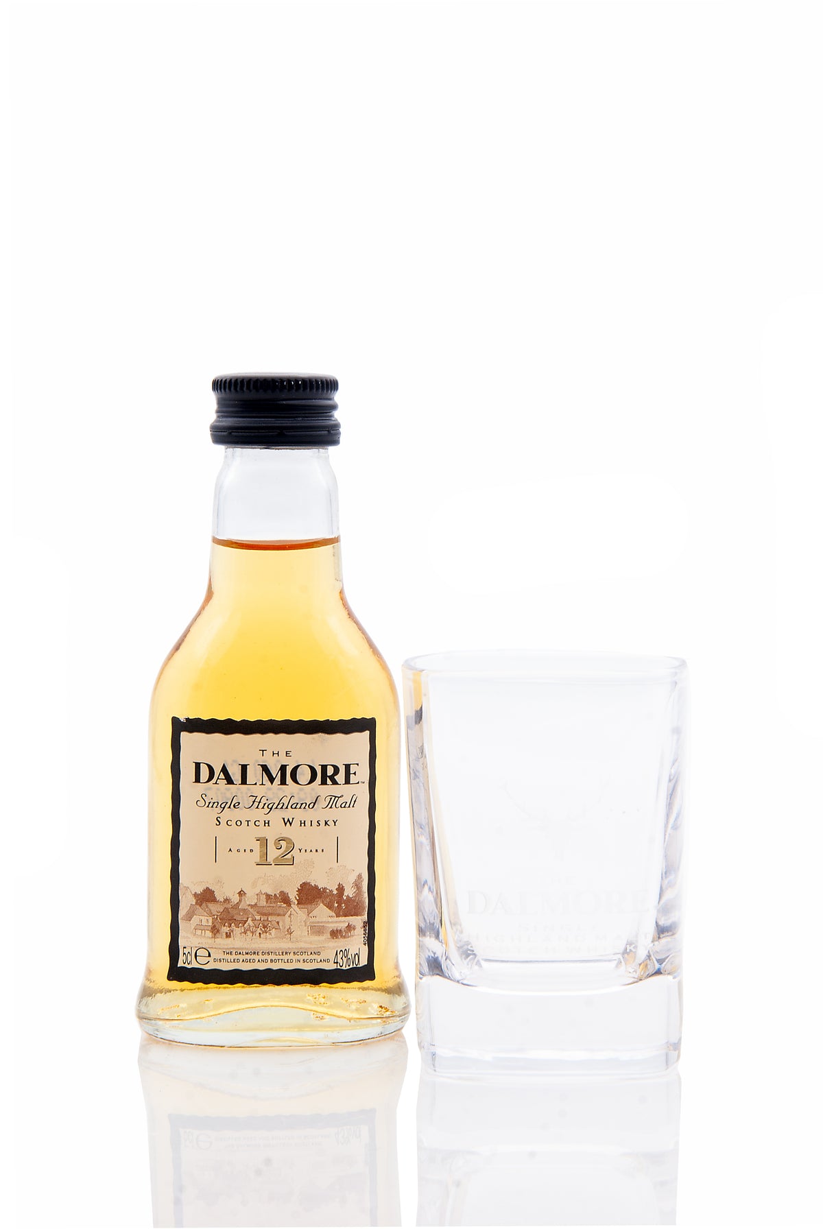 The Dalmore 12 Year Old 5cl Miniature & Square Tasting Glass | 40% ABV ...